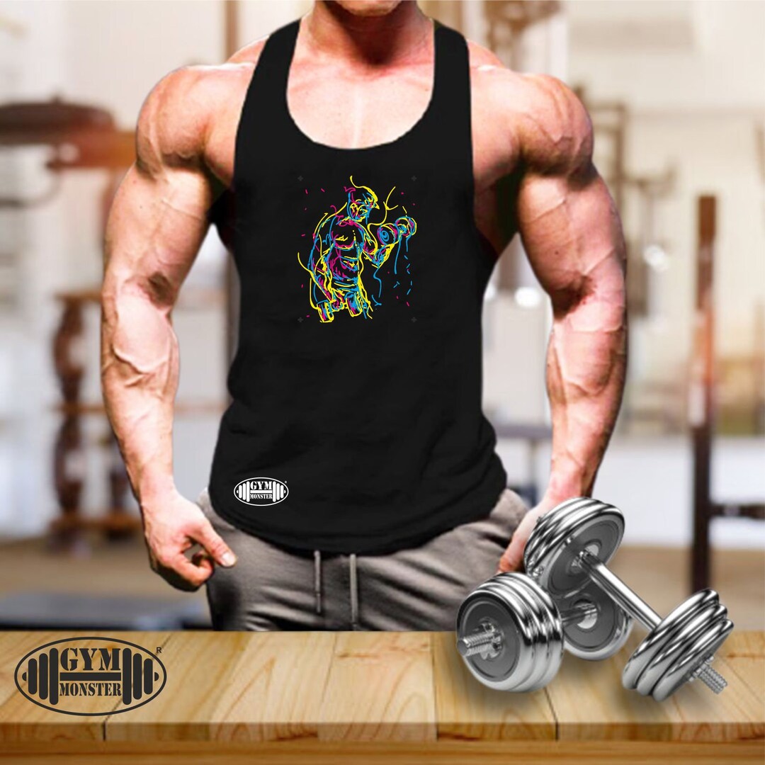 Rainbow Bodybuilder Vest Gym Clothing Bodybuilding Training Workout ...