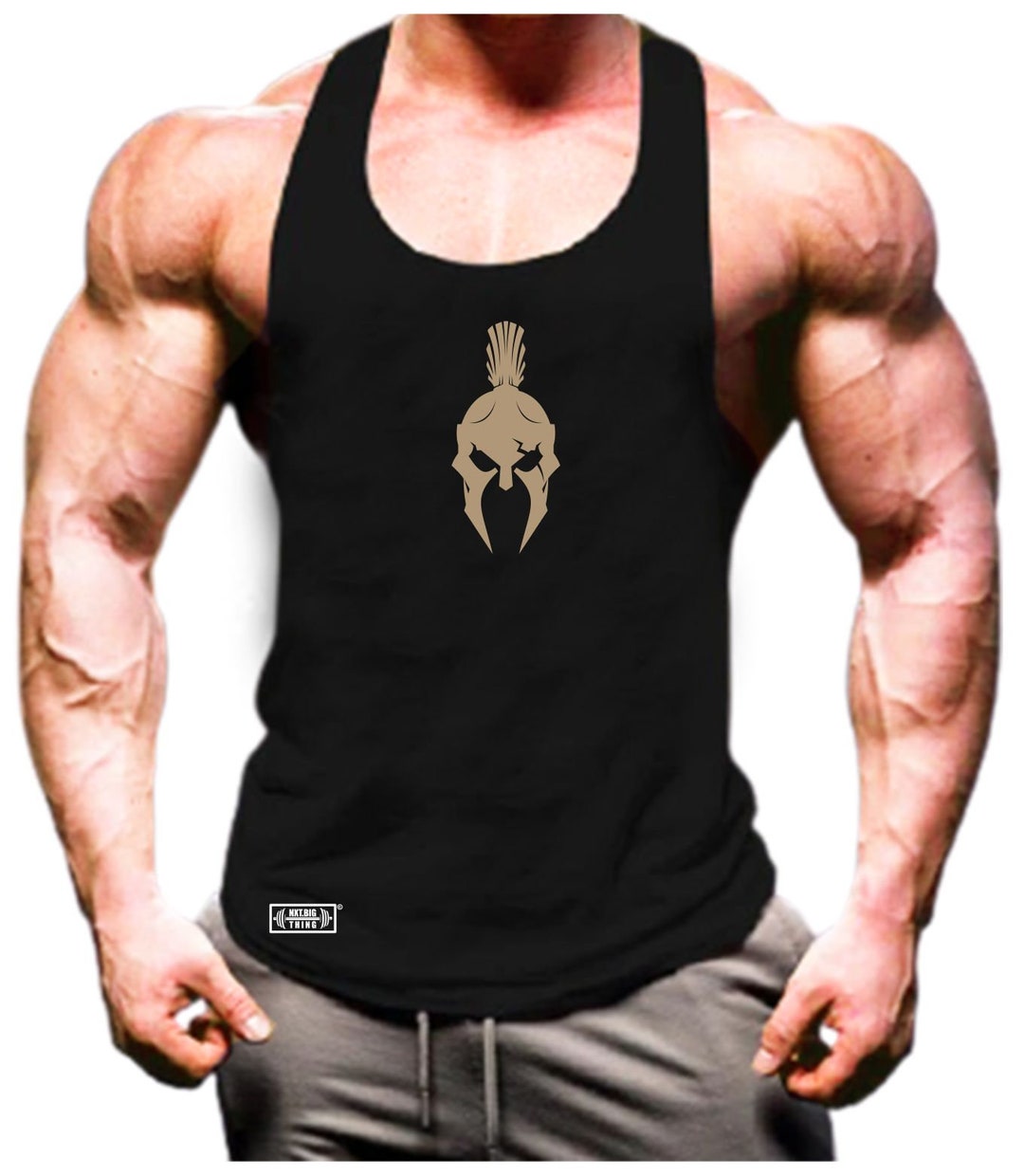 Spartan Warrior Helmet Vest Gym Clothing Bodybuilding Training Workout ...