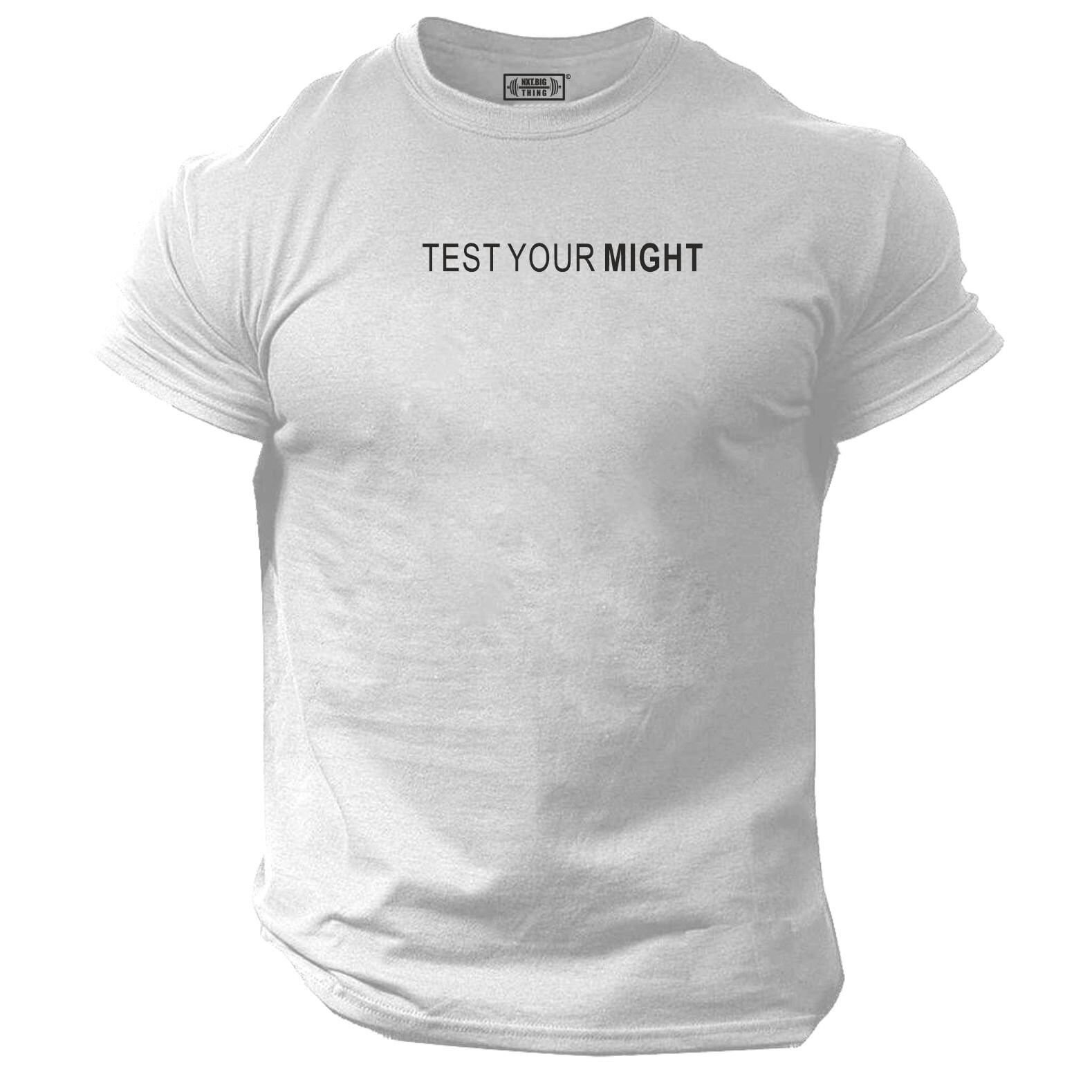 Camiseta Test Your Might, ropa de gimnasio, culturismo, entrenamiento ...