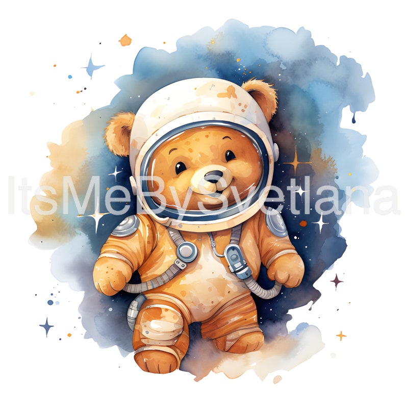 Teddy Bear Astronaut Clipart 12 High Quality Jpgs - Etsy
