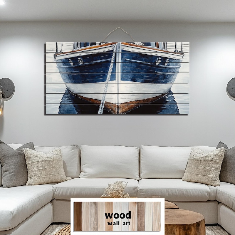 Beach Boat Large Wall Art - Etsy