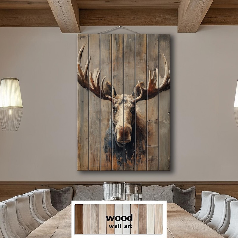 Moose Painting Wall Art - Etsy