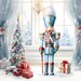 Christmas Blue Nutcracker Watercolor Clipart, Christmas Illustration ...