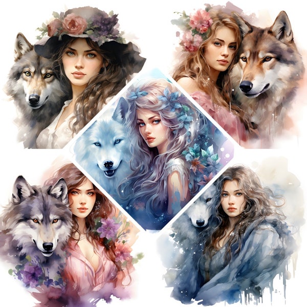 Wolf Watercolor - Etsy