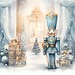 Christmas Blue Nutcracker Watercolor Clipart, Christmas Illustration ...