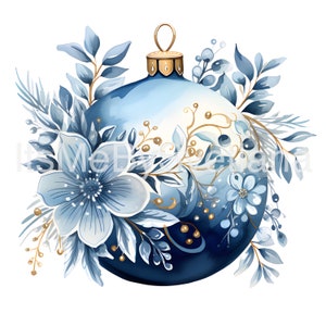Christmas Bauble Watercolor Clipart, Christmas Bauble Print, Book ...