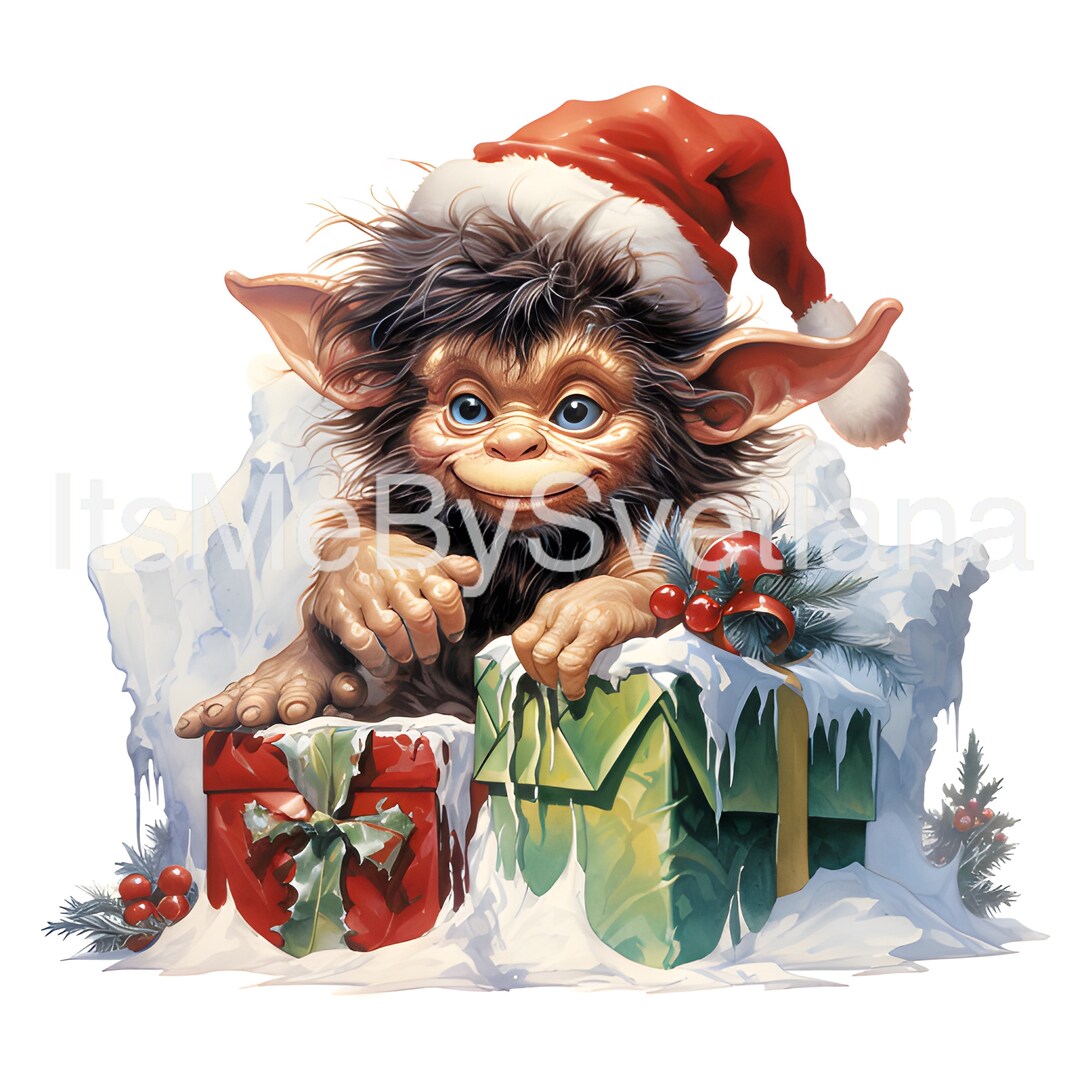 Christmas Troll Watercolor Clipart, Fantasy Mythical Monster,book ...