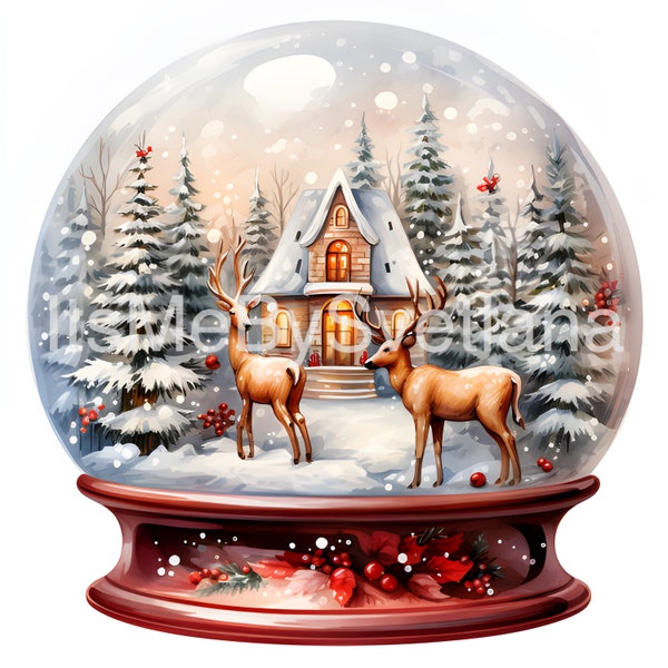 Snow Globes Clipart - Etsy
