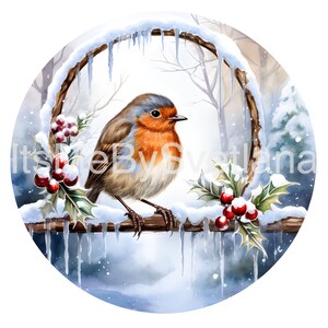 Christmas Robin Watercolor Clipart, Colorful Bird Robin Print,book ...