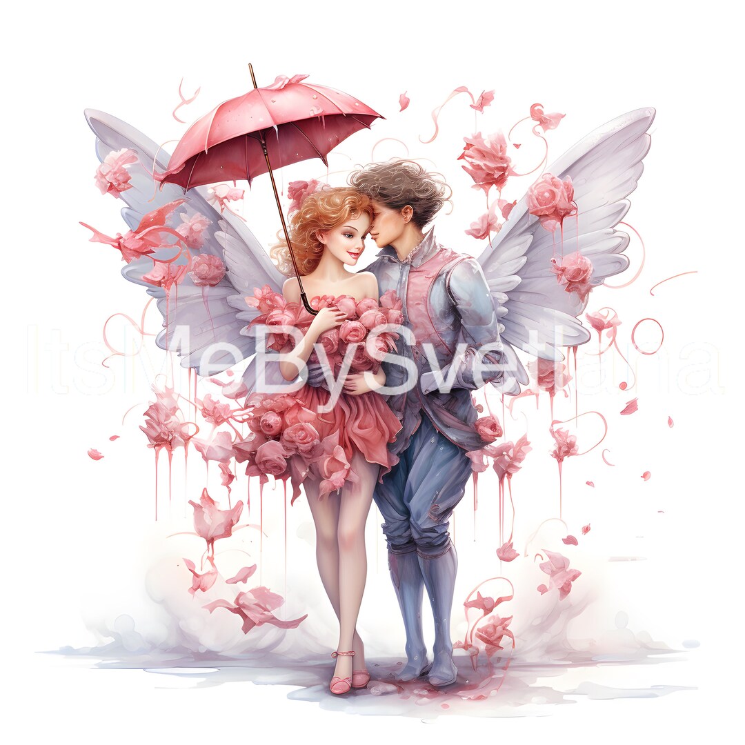 Valentines Day Cupid Watercolor Clipart, Book Scrapping ,high Quality ...