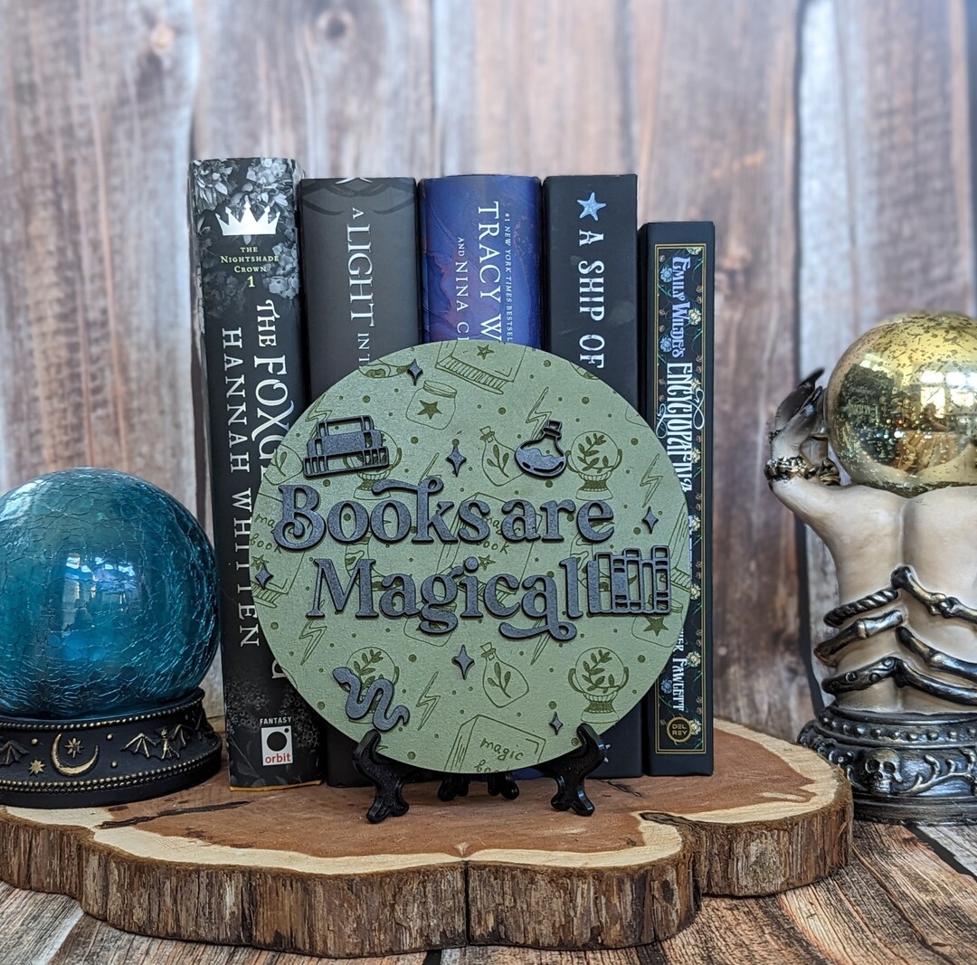 Books Are Magical Bookshelf Sign - Custom Halloween Bookshelf Home ...