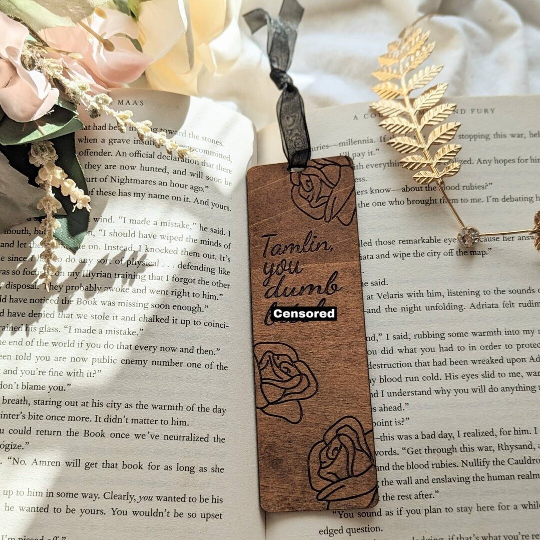 Tamlin You Dumb Bitch, Engraved Wooden Bookmark, Gift for Romance Novel ...