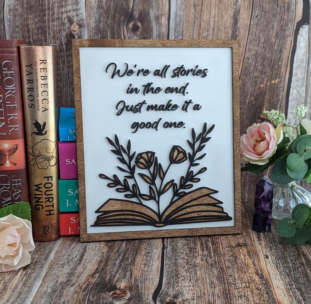 Inspirational Quote Wooden Bookshelf Sign, Book Lover Gift - Etsy