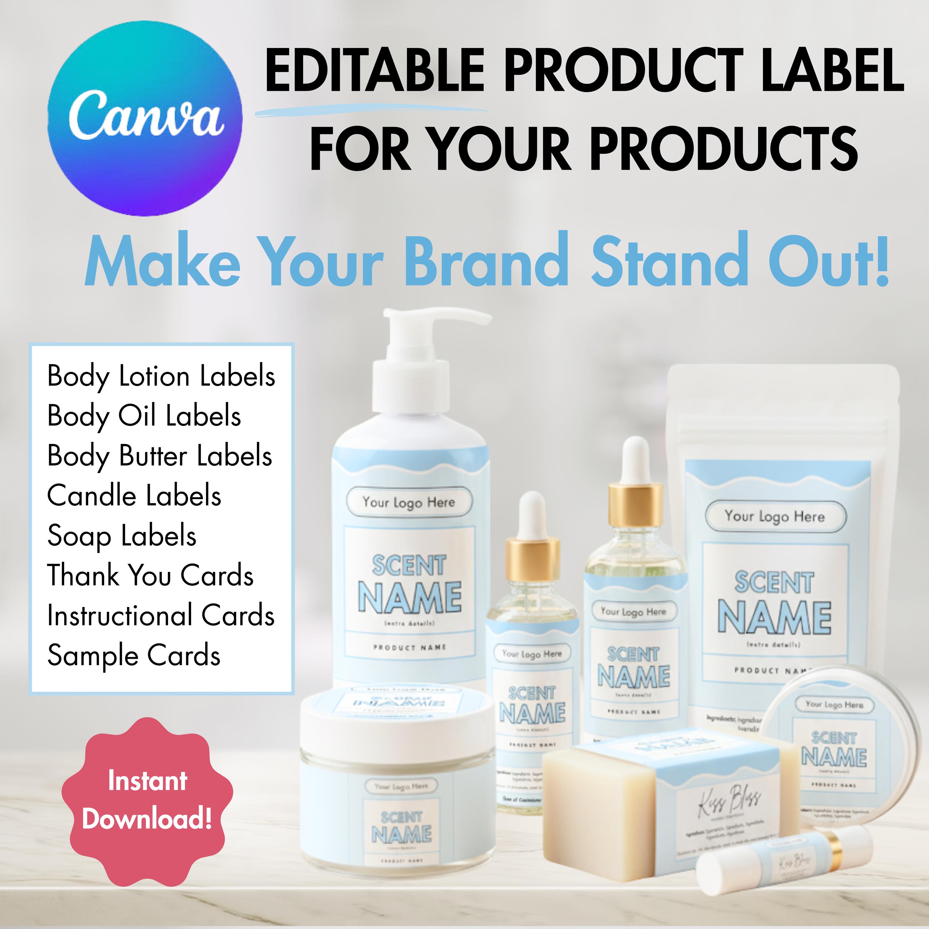 Editable Body Oil Label Template | Canva Cosmetic Label | Skincare ...