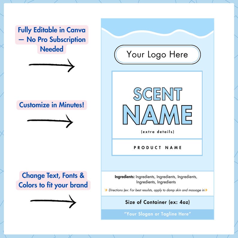 Editable Body Oil Label Template | Canva Cosmetic Label | Skincare ...