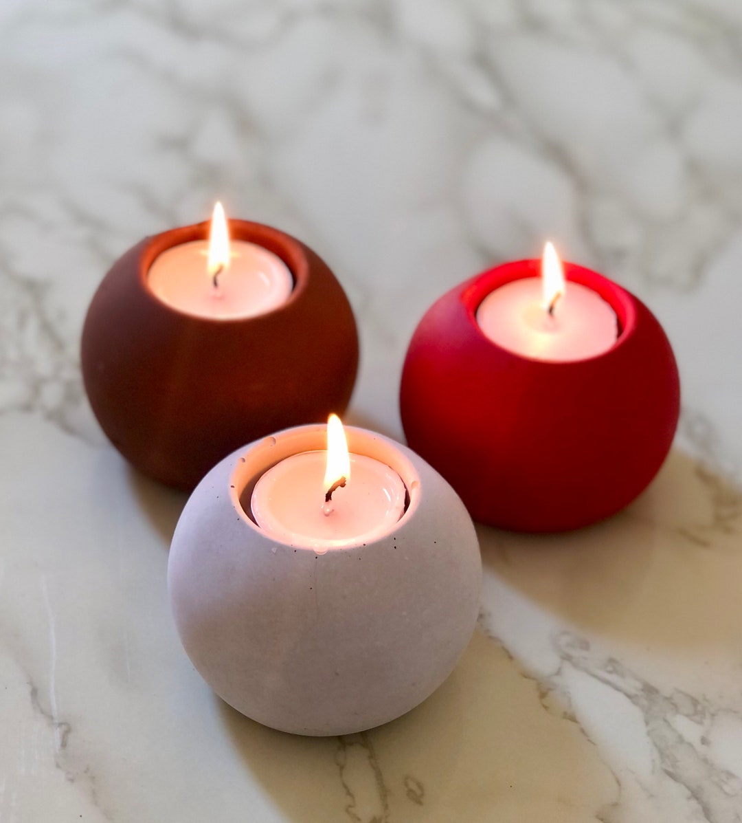 Stone Shape Tea Light Candle Holder Concrete Tea Light - Etsy