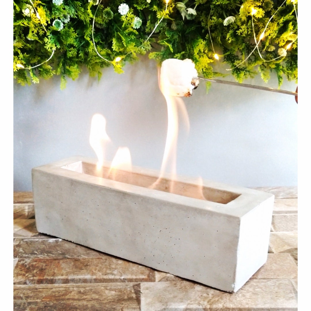 10 Inch Rectangular Fireplace Personal Concrete Fire Pit - Etsy