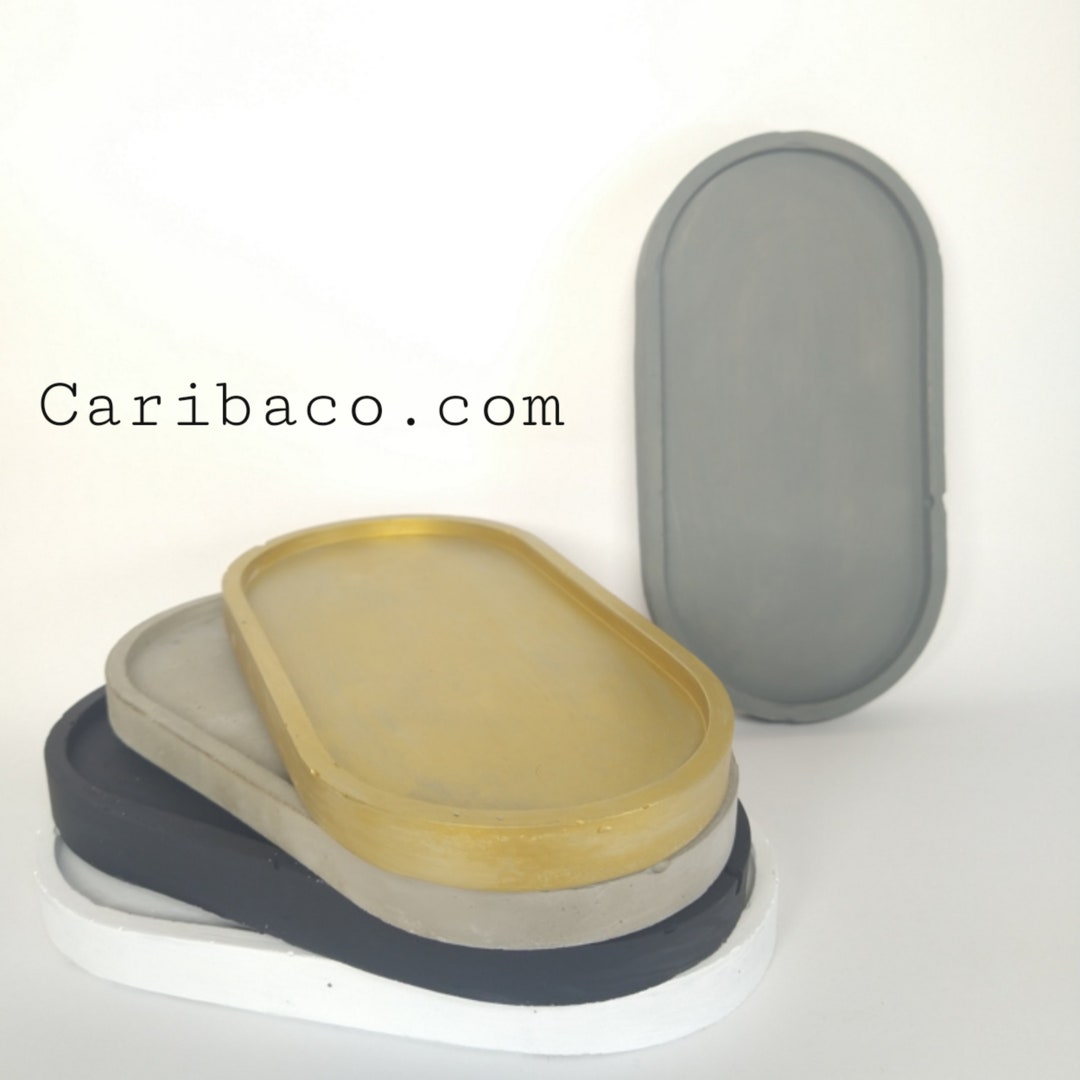 Oval Tray, Handmade Concrete Tray for Jewelry, Planter Pots, Vanity - Etsy