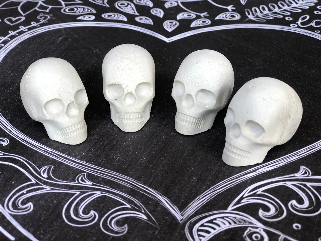 Mini Skulls Statues, Handmade Concrete Skull Sculpture - Etsy