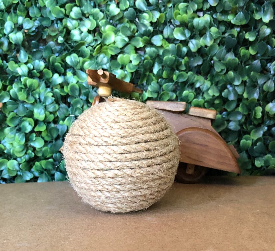 Nautical Jute Rope Orbs Decorative Accent Balls, 3 Inch, Handmade ...