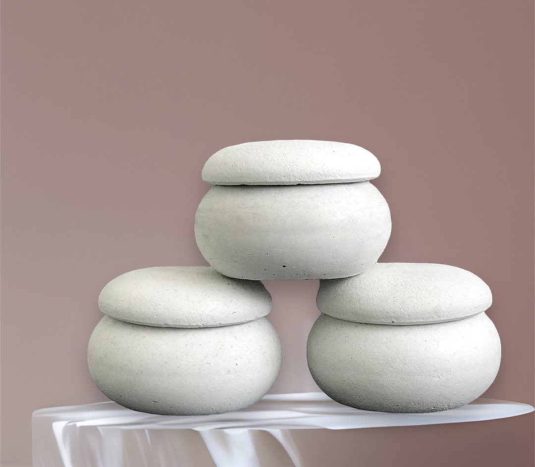 Concrete Jars With Lids for Candles , Spices , Storage - Etsy
