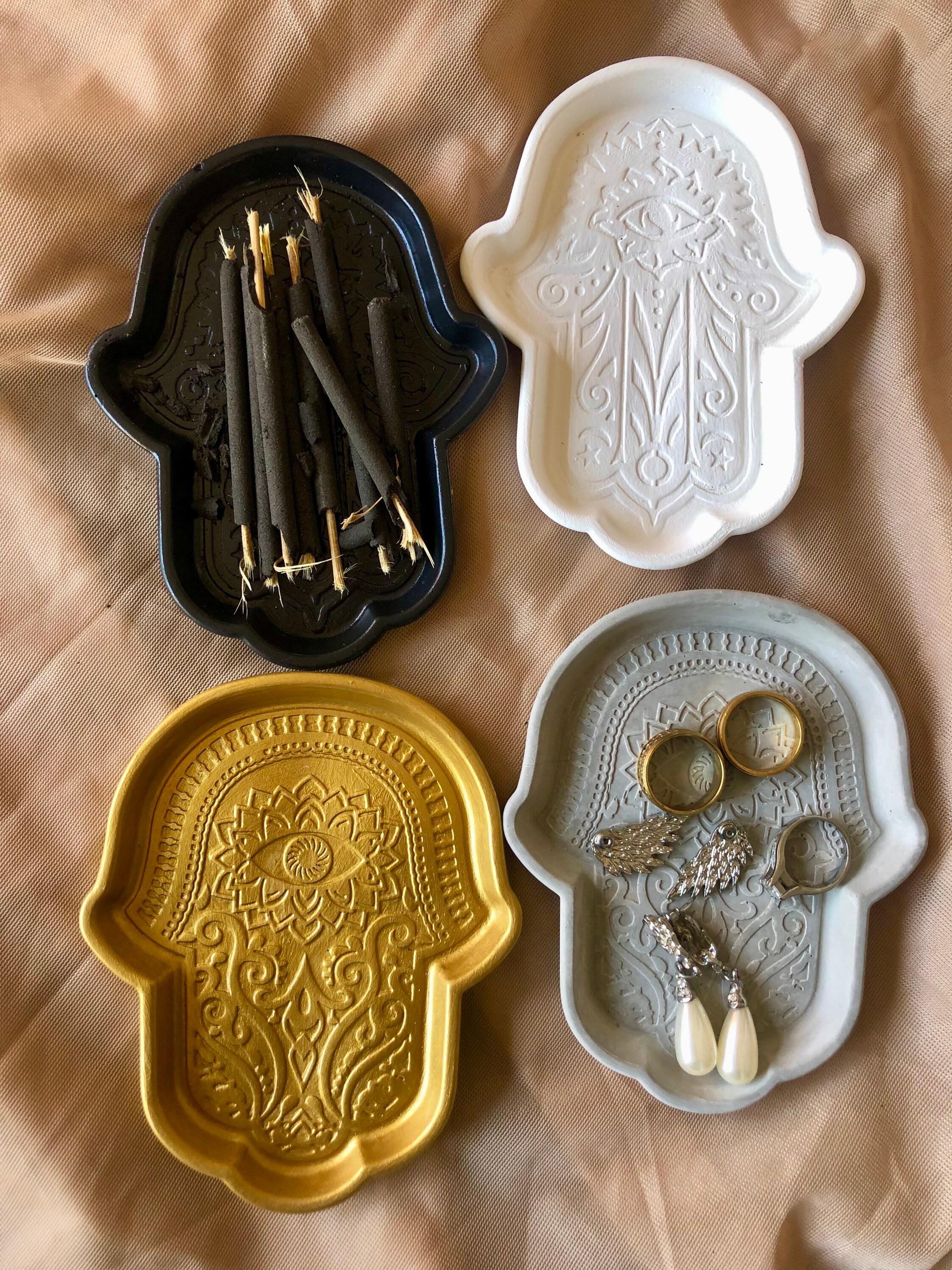 Evil Eye Hamsa Hand Dish Trinket Trays Container Incense - Etsy