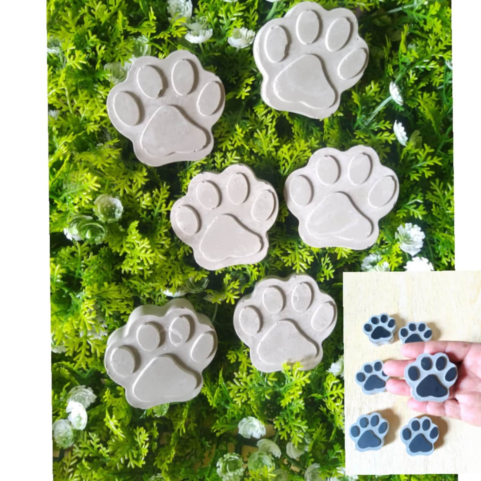 Paw Print Stones - Dog/cat Decoration for Outdoor Gardens , Cement Paws ...