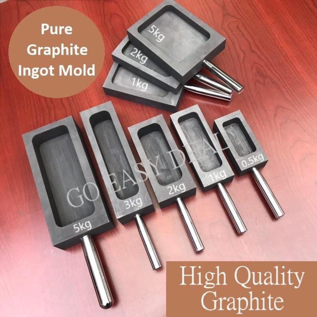 Pure Graphite Ingot Mold 0.5kg 1kg 2kg 3kg 4kg 5kg Casting Crucible ...