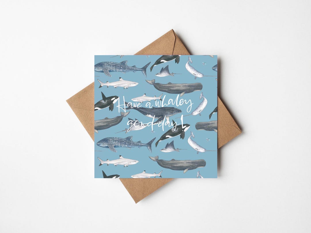 Have a Whaley Good Day, Greetings Card - Etsy