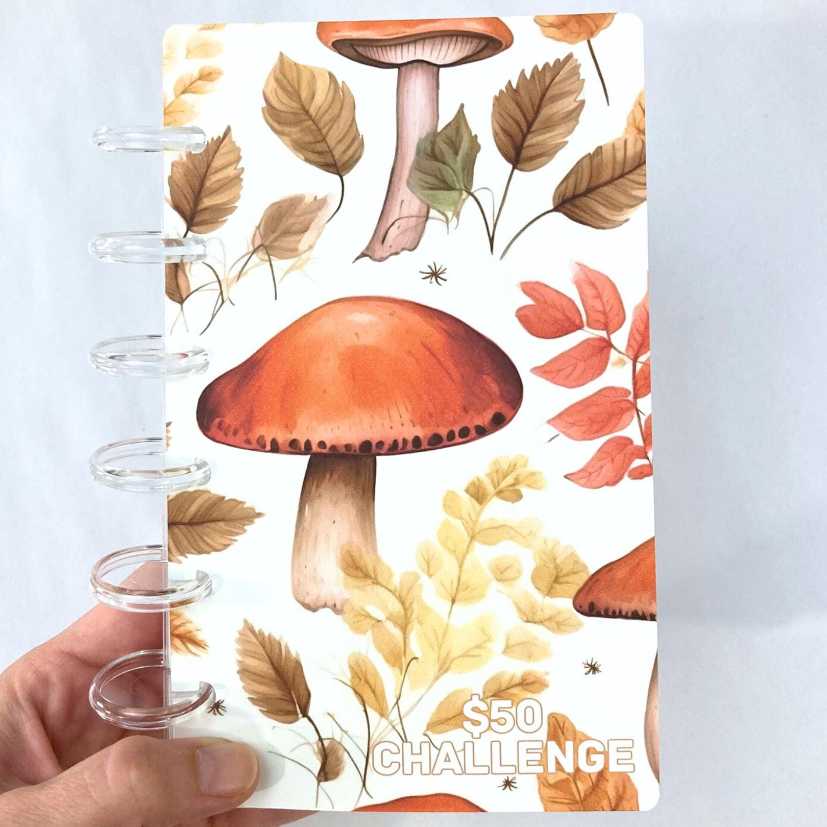 50 Dollar Savings Binder Mushroom Design | A6 Disc Binder | Cash ...
