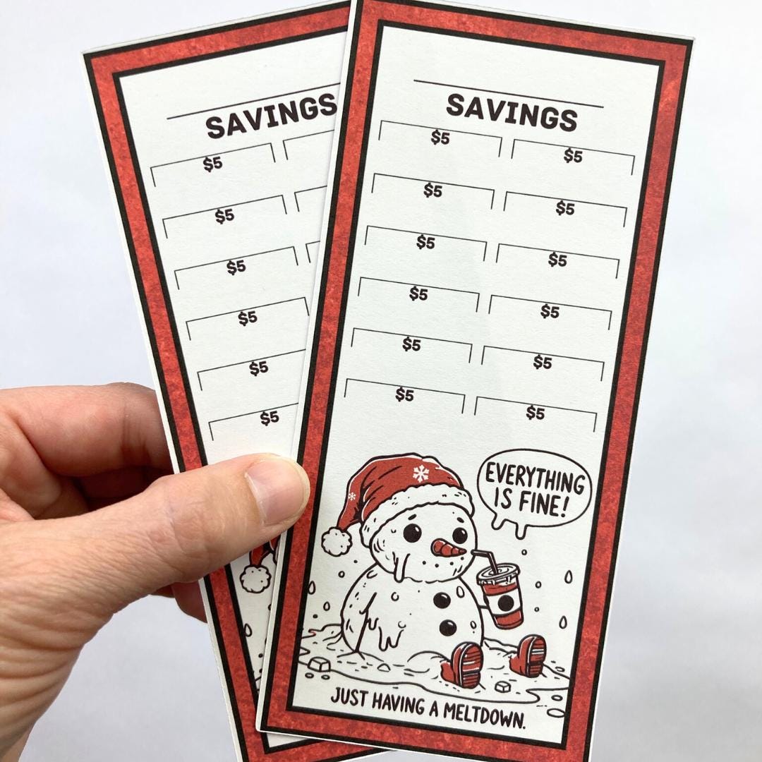 Everything is Fine Savings Challenge Cards | 12 A6 Size Savings ...