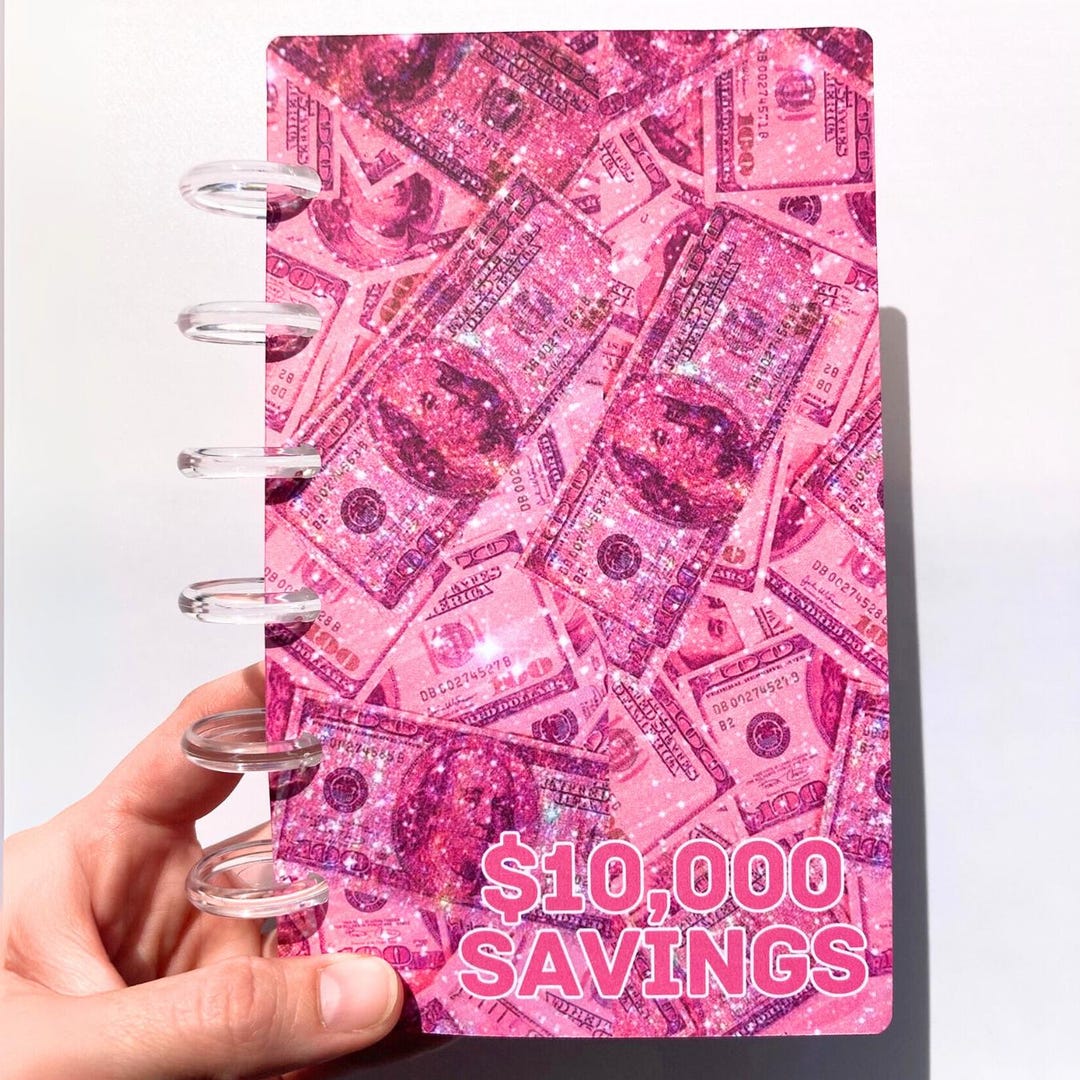 10,000 Savings Binder Bling Design | A6 Disc Binder | Cash Budgeting ...