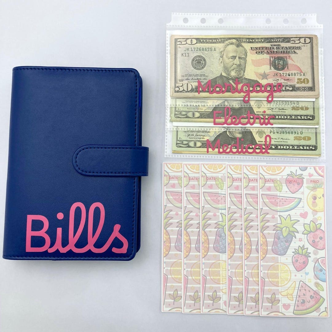 Custom Bills Binder Set SUMMER LINE Cash Spending Bills Binder, Custom ...