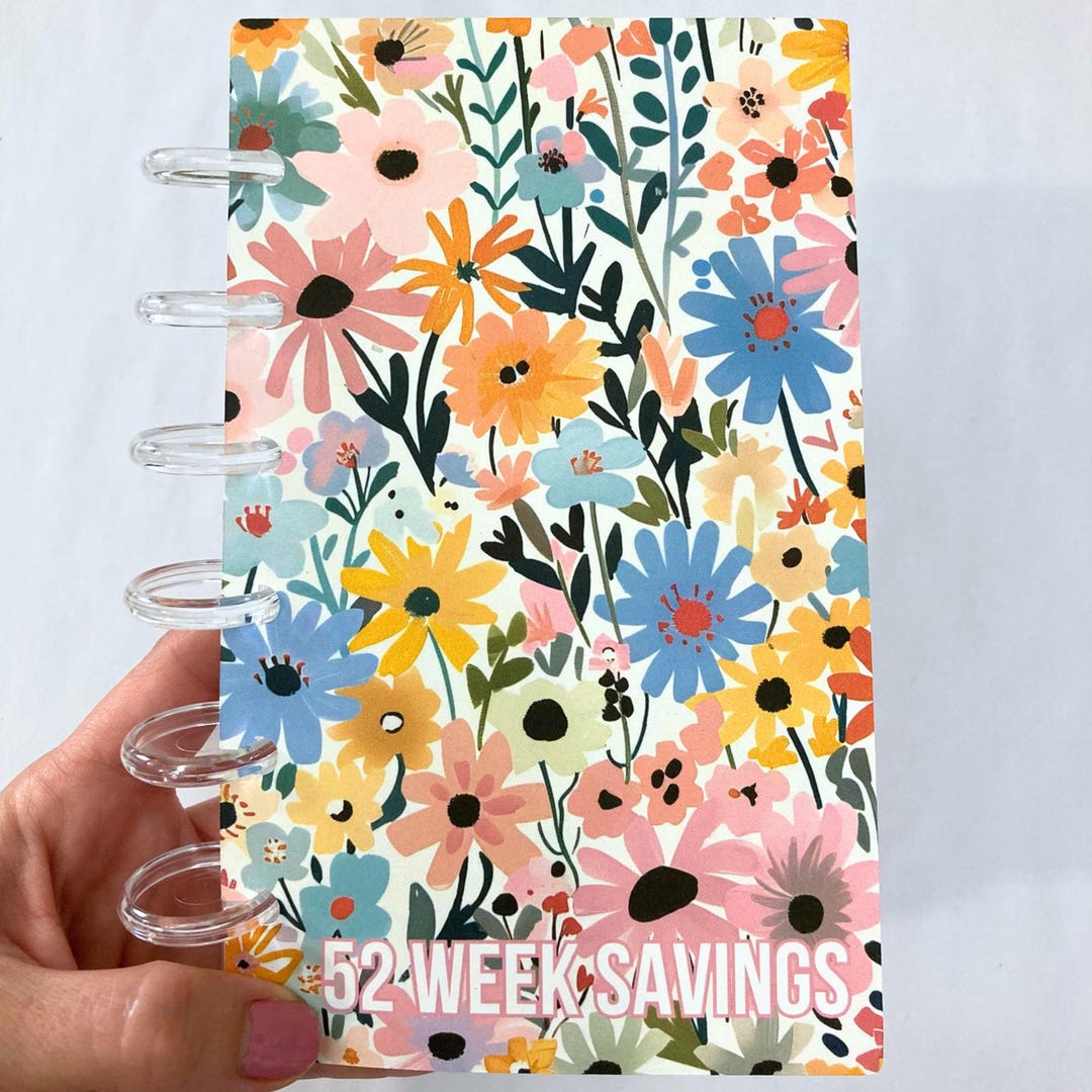Sunny Bloom | 52 Week Savings Challenge Binder | A6 Disc Binder | Cash ...