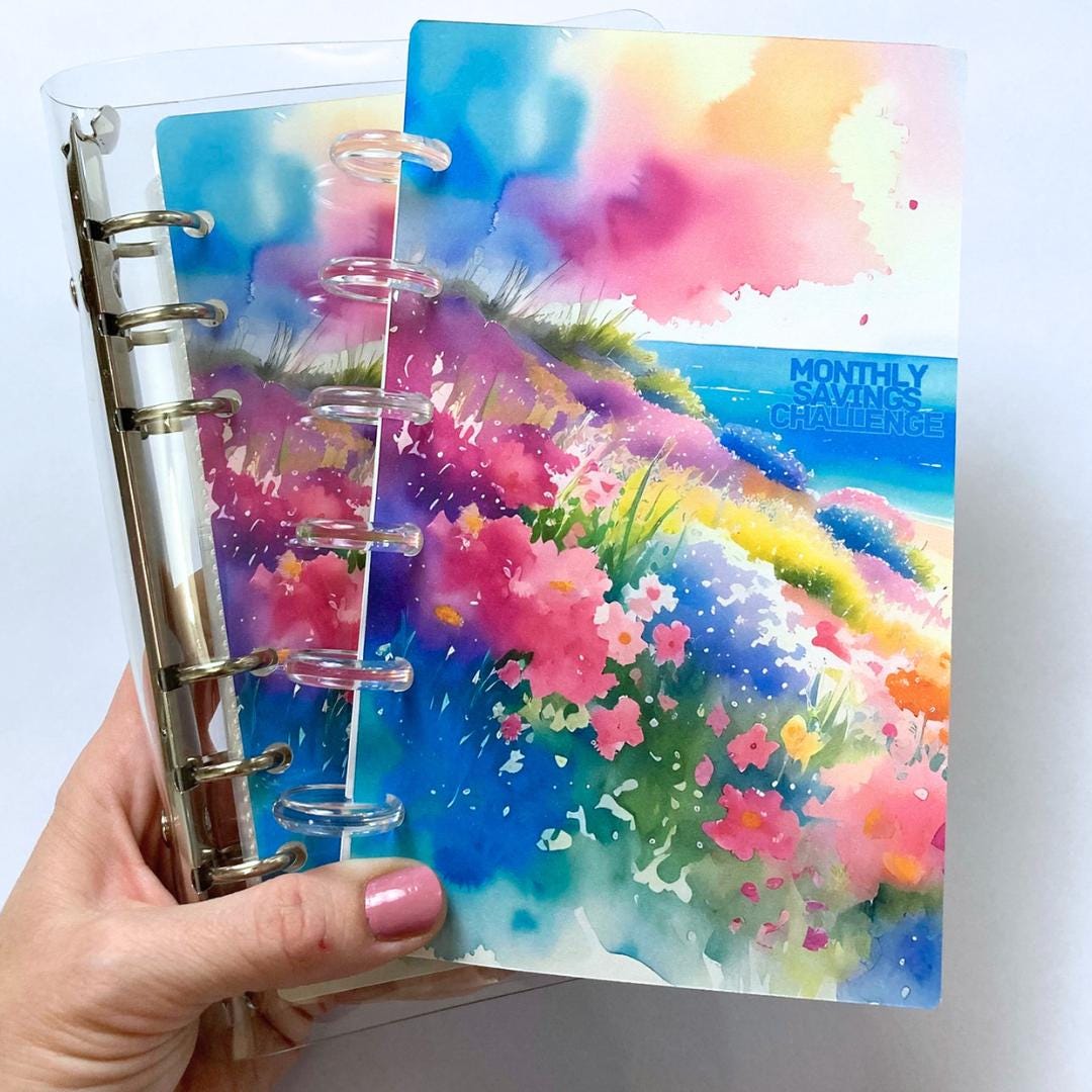 Sand & Sun | Monthly Challenge Binder | Cash Budgeting | Money Binder ...