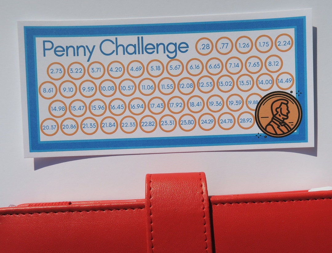 Penny Challenge Savings Challenge for A6 Cash Envelopes Printable Fits ...