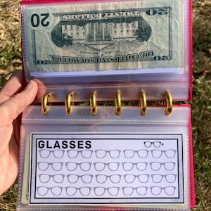 Glasses A6 Size Savings Challenge Cards Physical Shipped Item No Binder ...