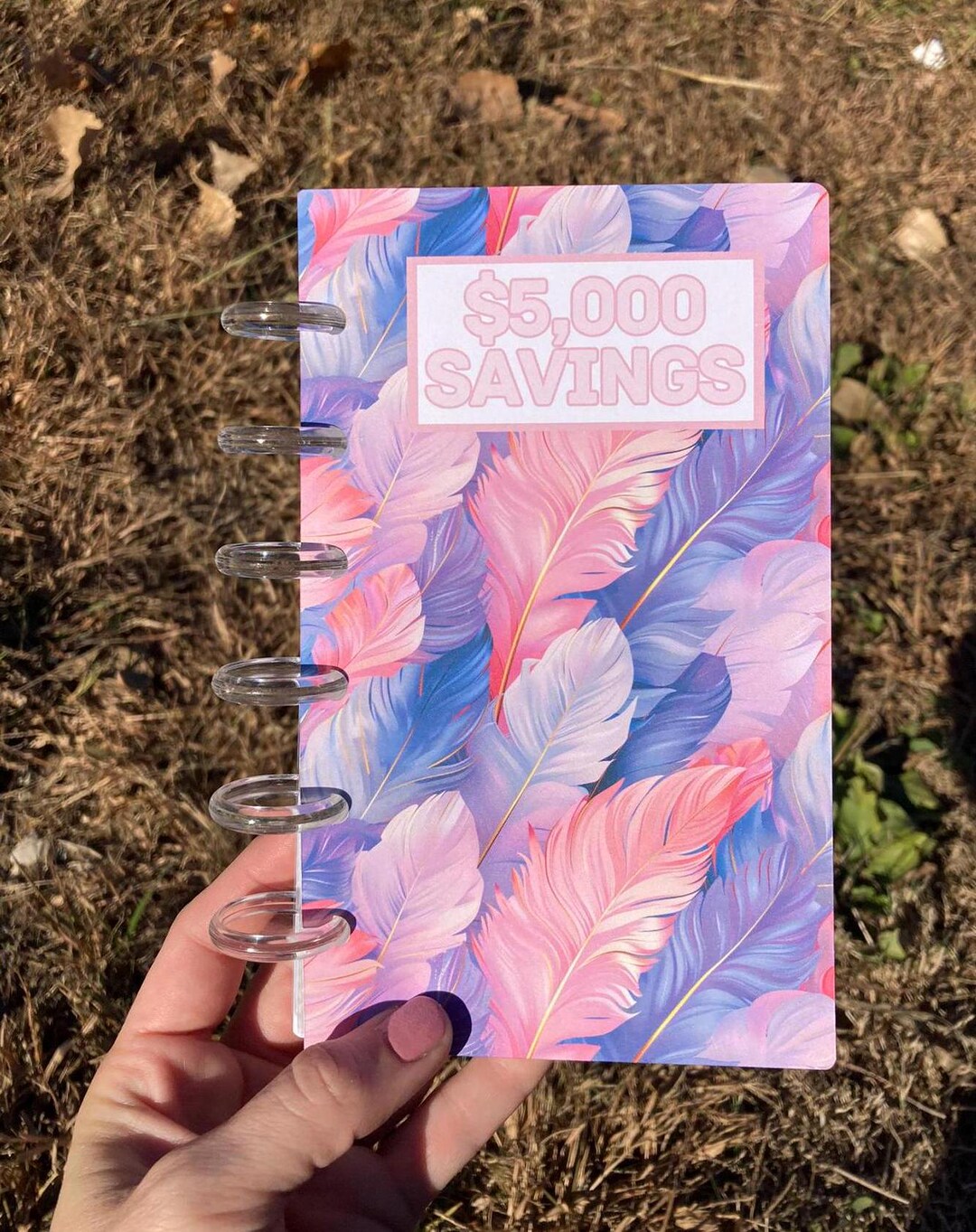 Disc Bound 5,000 Savings Challenge Binders | Cash Budgeting | Feathers ...