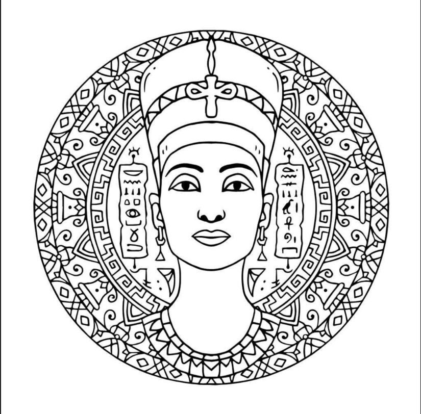 40 Egyptian Mandala Colouring Book Pages, Digital Download, Children's ...