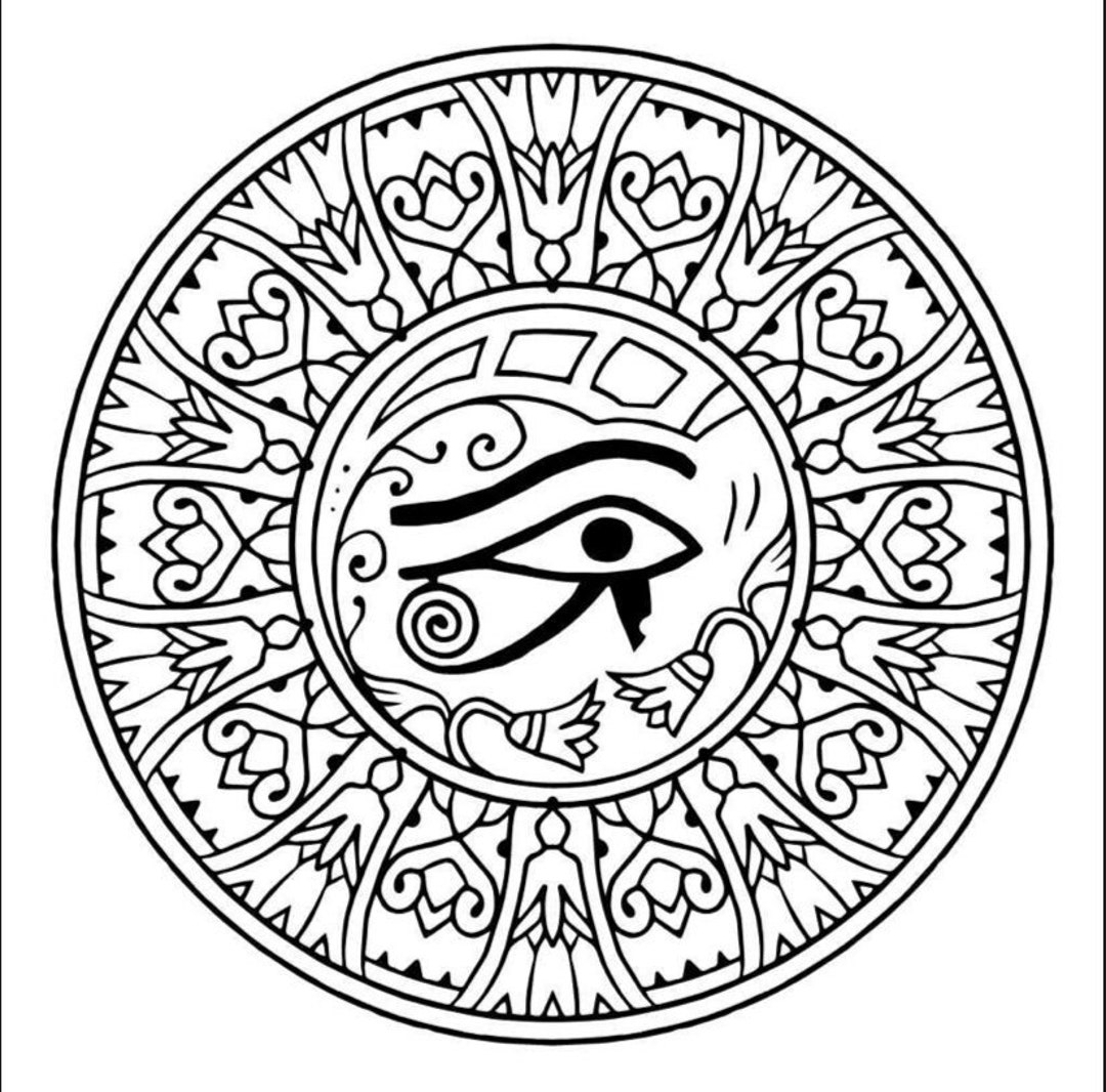 40 Egyptian Mandala Colouring Book Pages, Digital Download, Children's ...