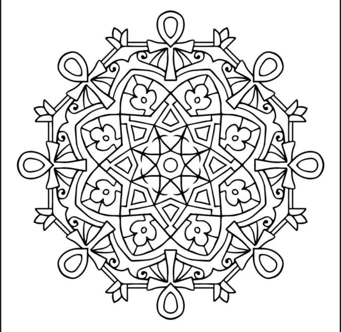 40 Egyptian Mandala Colouring Book Pages, Digital Download, Children's ...