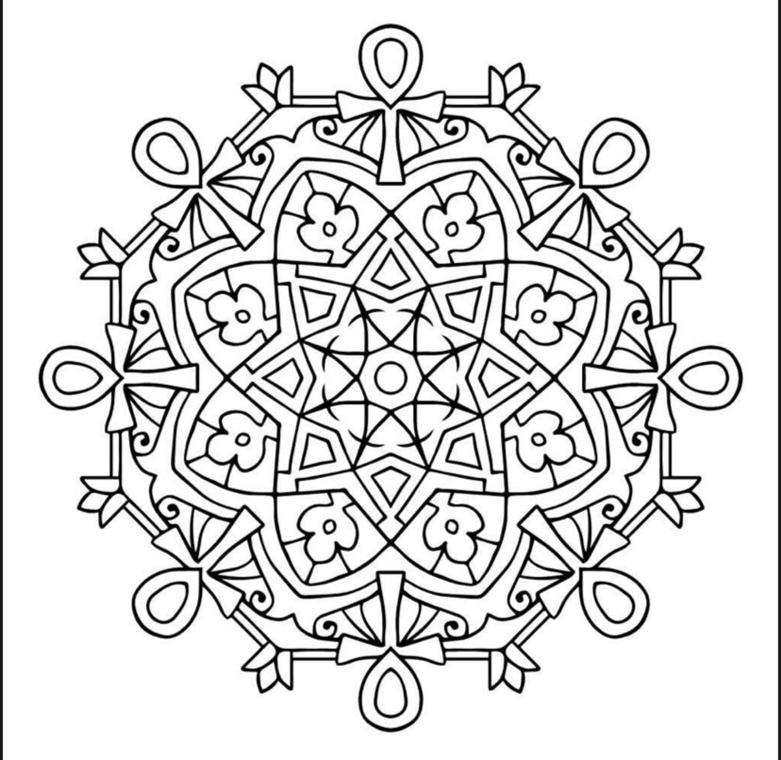 40 Egyptian Mandala Colouring Book Pages, Digital Download, Children's ...