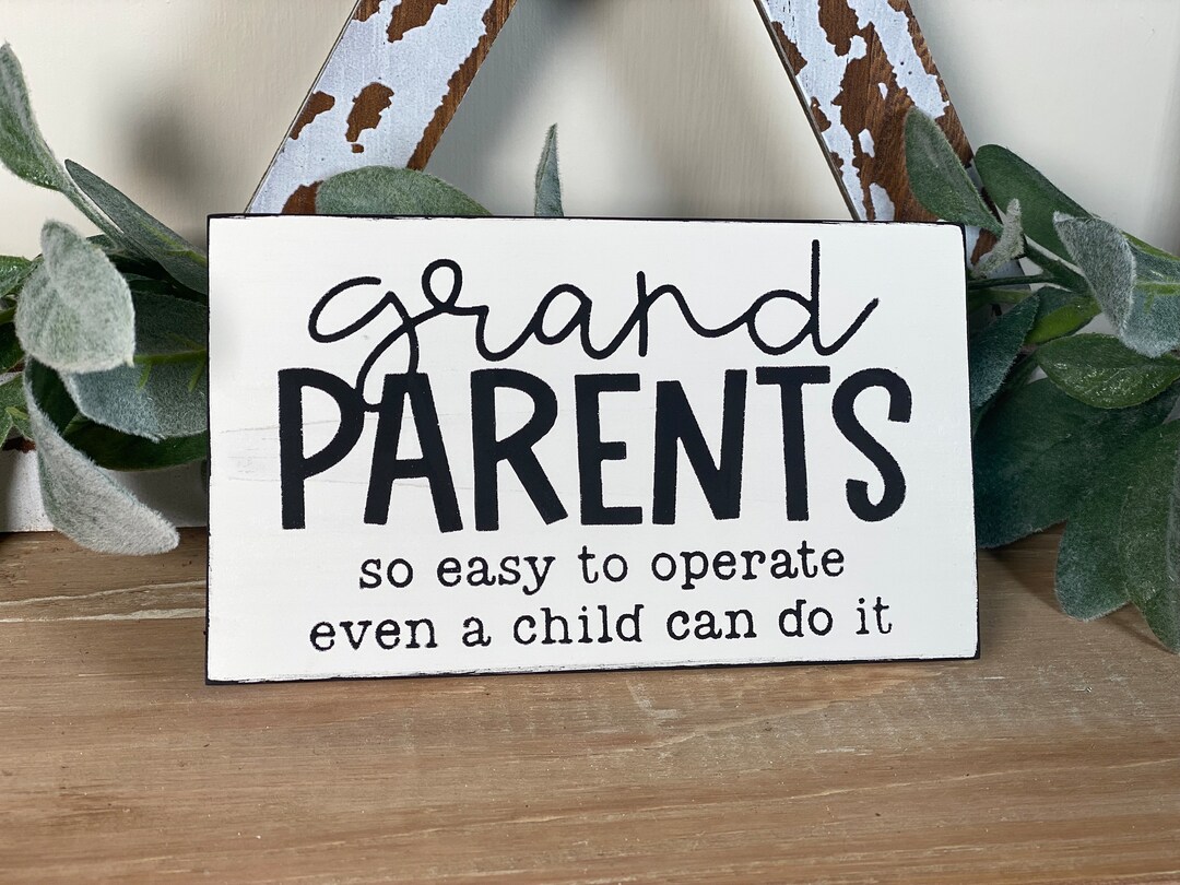 Grandparents Sign, Hand Painted Wood Sign, Grandma Gift, Tiered Tray ...