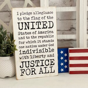 Pledge of Allegiance Wood Sign, Patriotic Home Decor, Americana ...