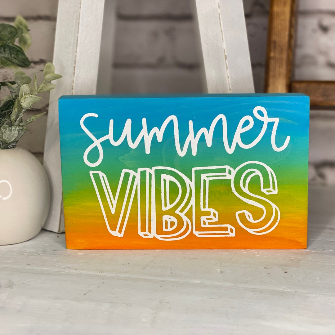 Summer Vibes Wood Sign, Summer Tiered Tray Decor, Summer Home Decor ...
