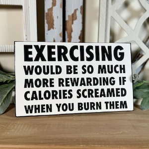 Funny Exercise Sign: Hand Painted Wood Gym Decor, Kitchen Wall Art - Etsy