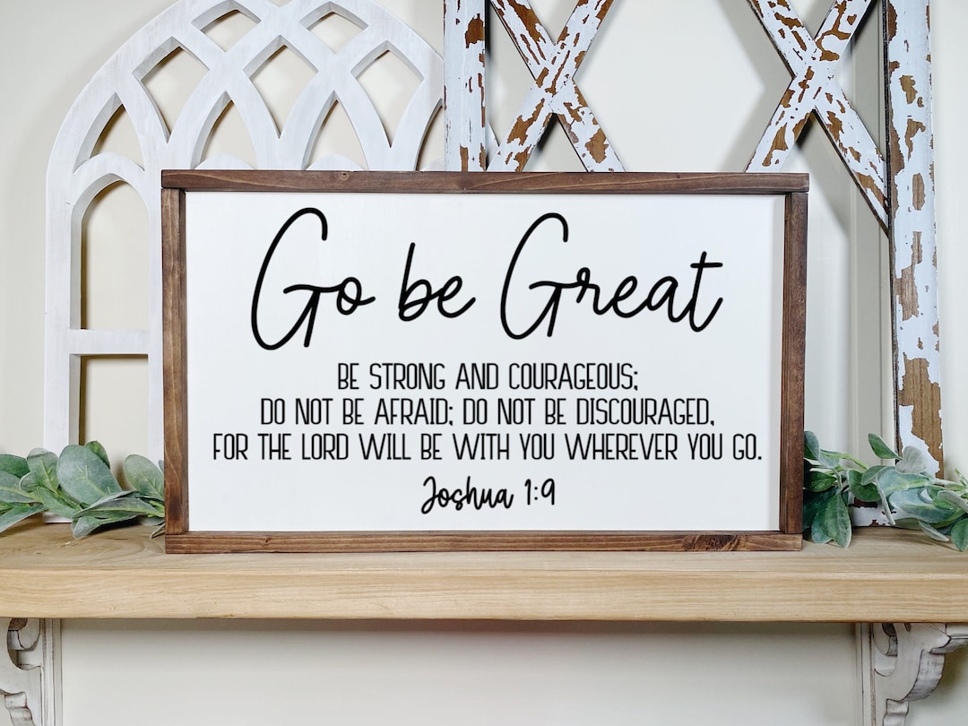 Go Be Great Framed Farmhouse Wood Sign, Modern Farmhouse Home Decor ...