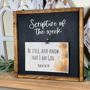 Scripture of the Week Framed Wood Sign, Memory Verse Wall Art ...