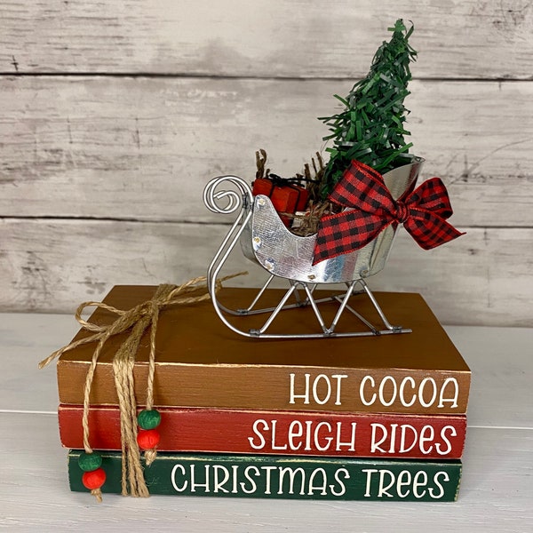 Christmas Book Stack - Etsy