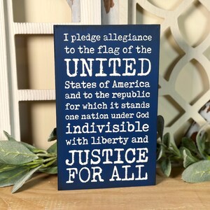 Pledge of Allegiance Wood Sign, Patriotic Home Decor, Americana ...